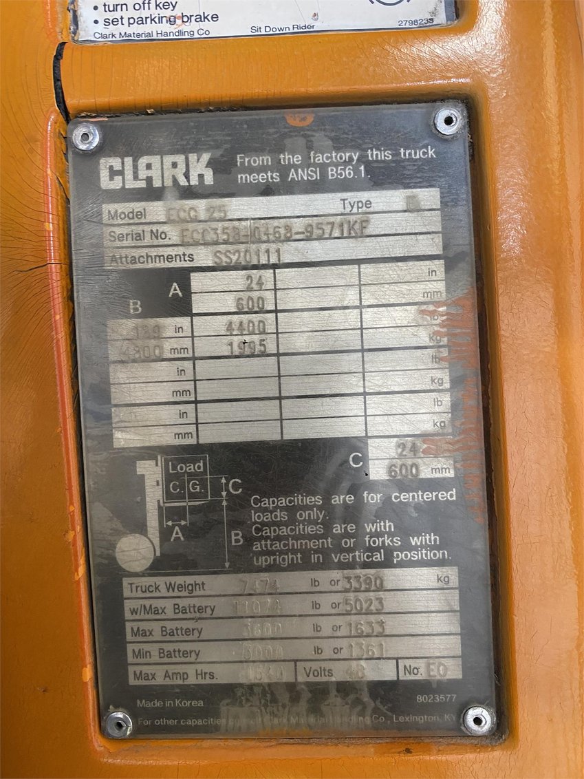 2001 CLARK ECG - Williams Machinery